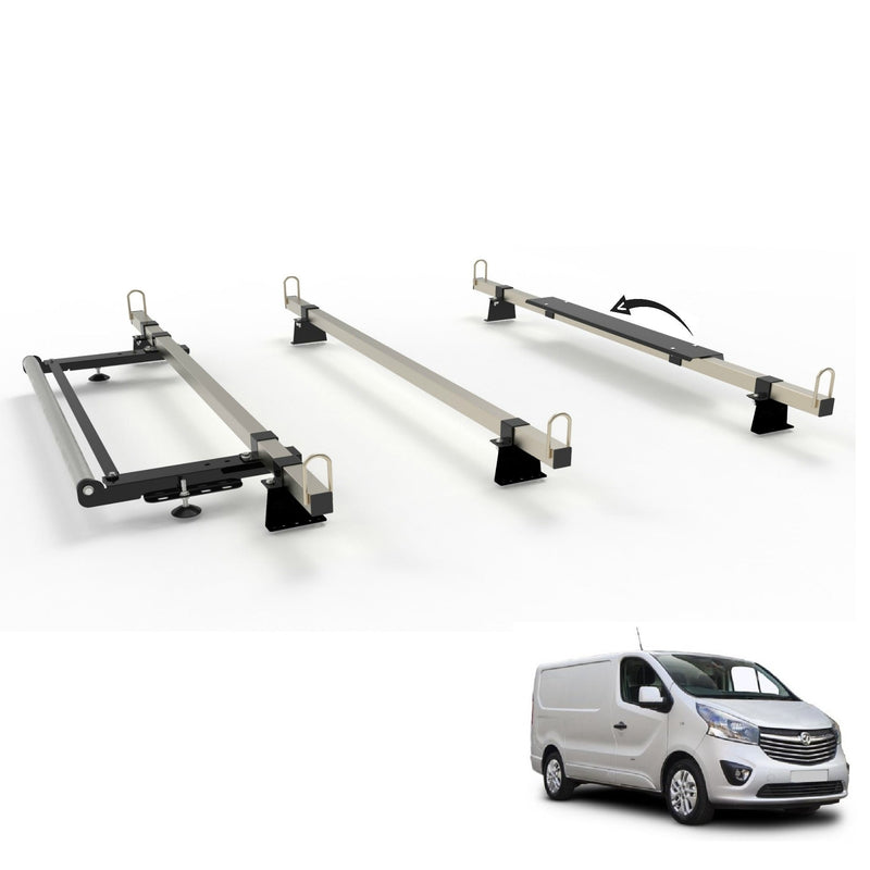 VAUXHALL VIVARO Mk2 (2014 to 2019 versions) Van Roof Rack 3 Bars With ...
